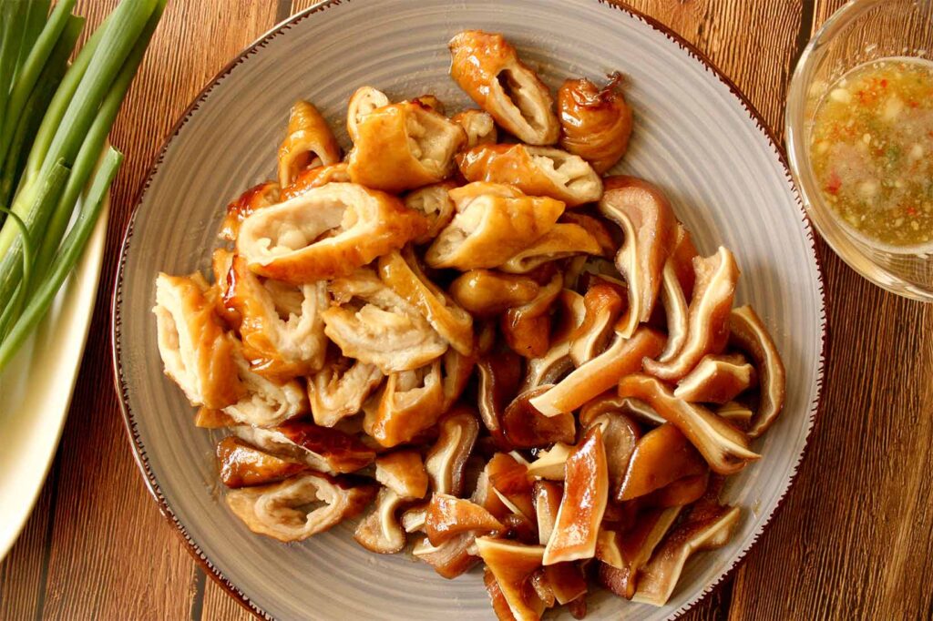 Pork Intestines and Pig's Ears (Braised With Palm Sugar and Cinnamon ...